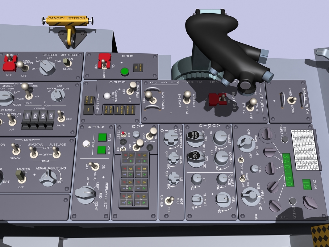 f-16 cockpit 3d model
