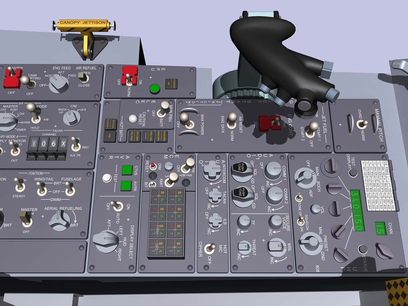 f-16 cockpit 3d model
