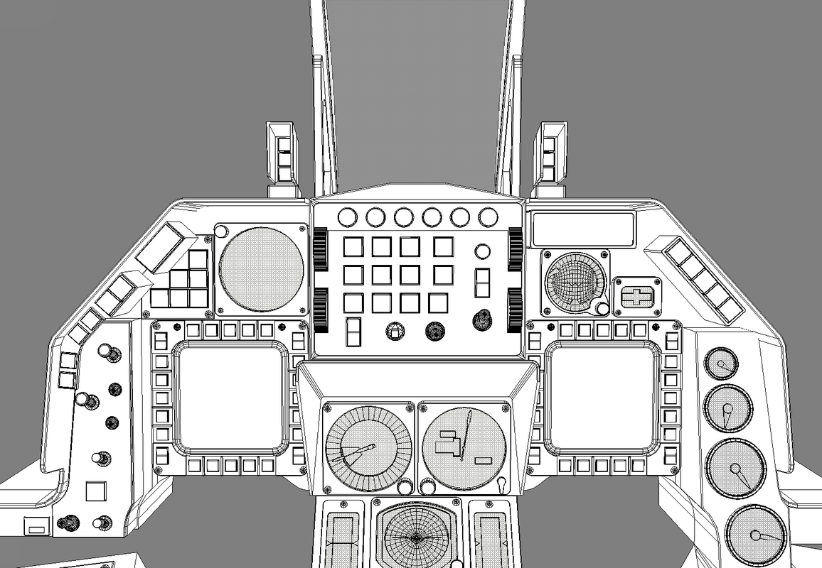 f-16 cockpit 3d model