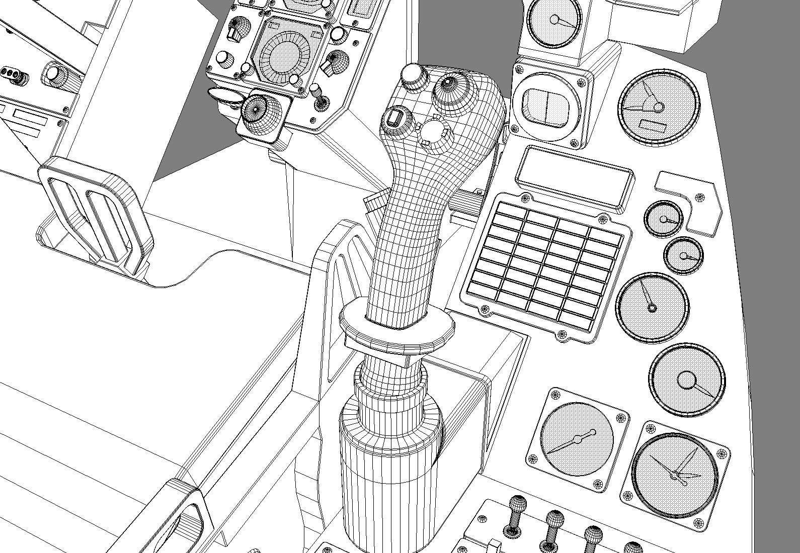 f-16 cockpit 3d model