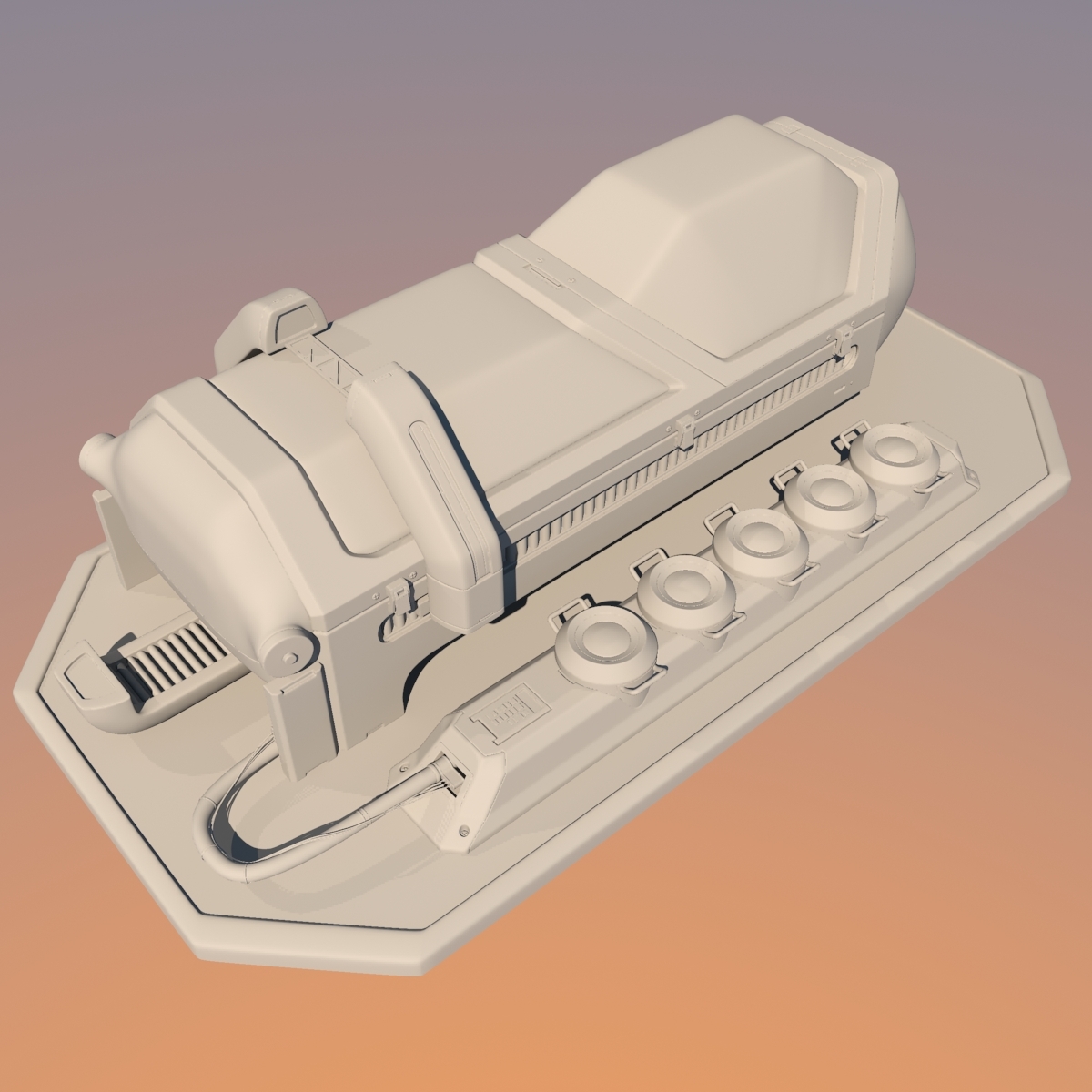 obj futuristic sci fi cryopod