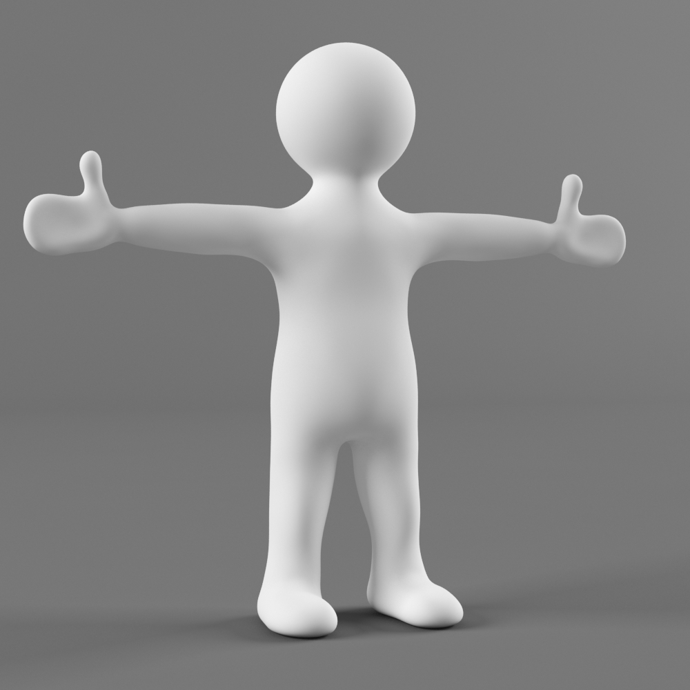 3d stickman character man model