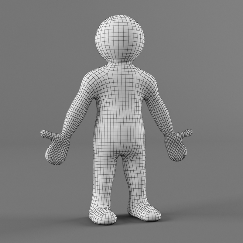3d stickman character man model