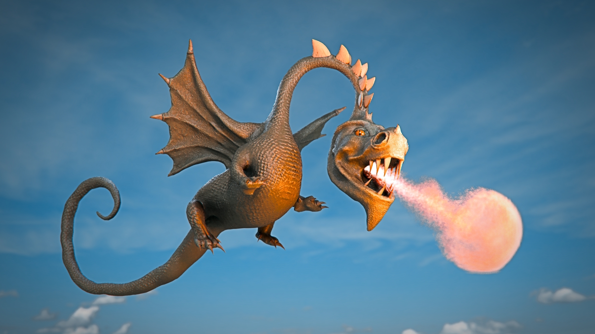 cartoon dragon animation obj