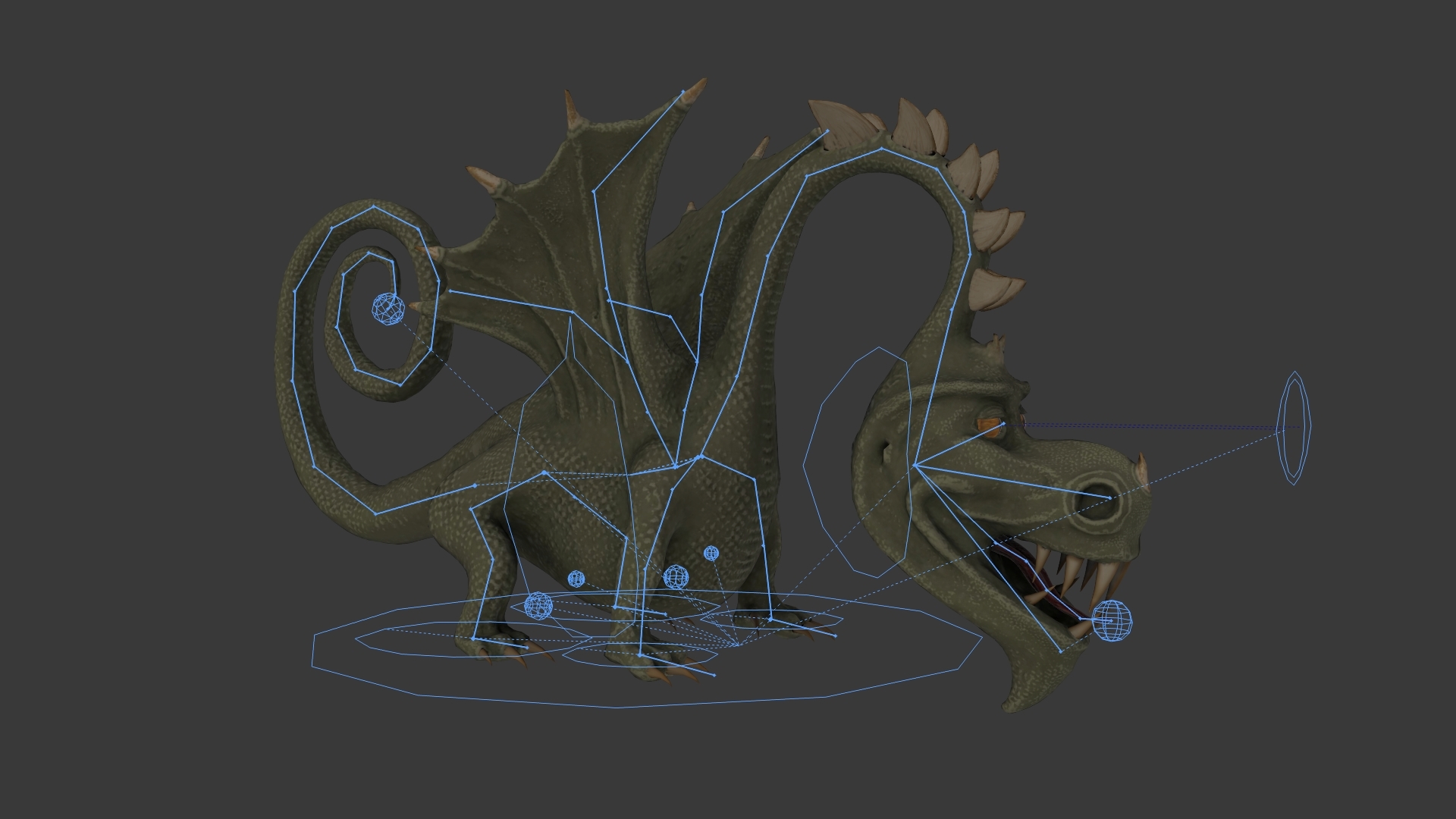 cartoon dragon animation obj