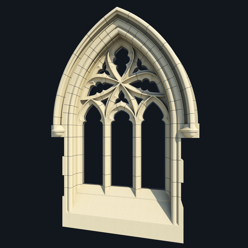 small arched gothic window 3ds