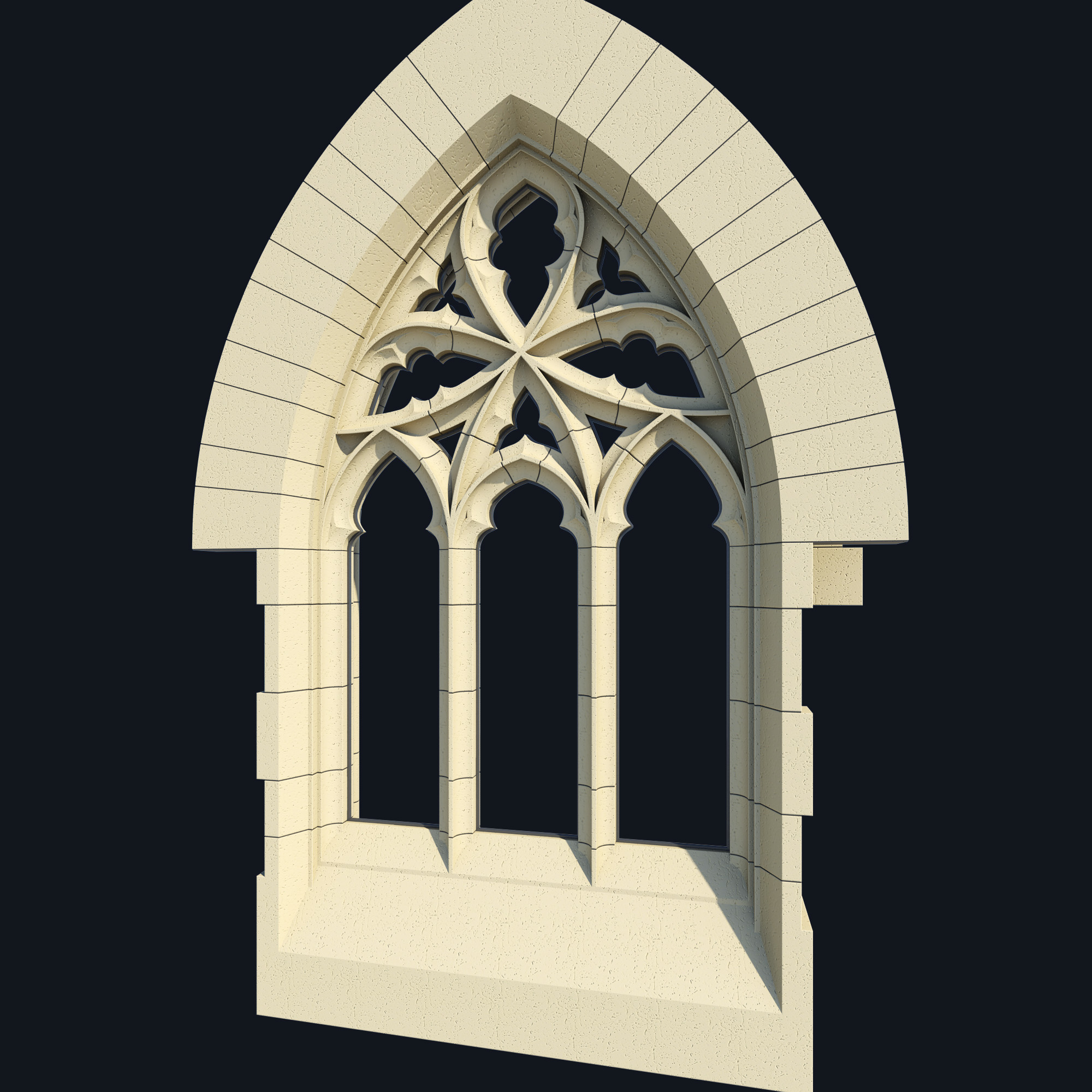 small arched gothic window 3ds