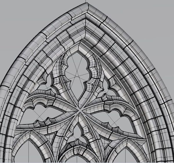 small arched gothic window 3ds