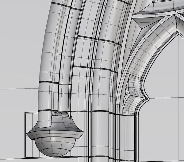 small arched gothic window 3ds