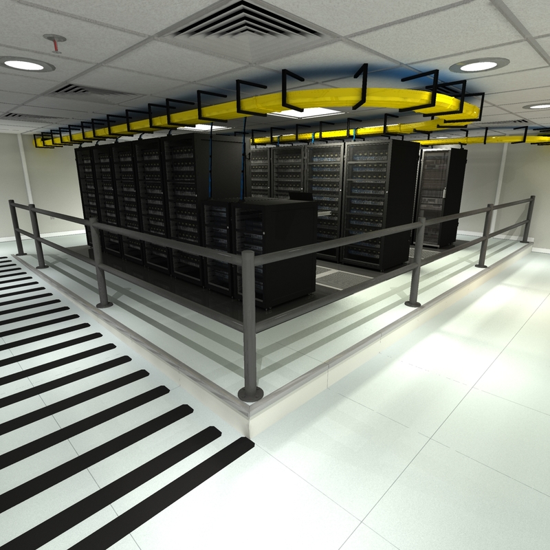 3d model center office server room