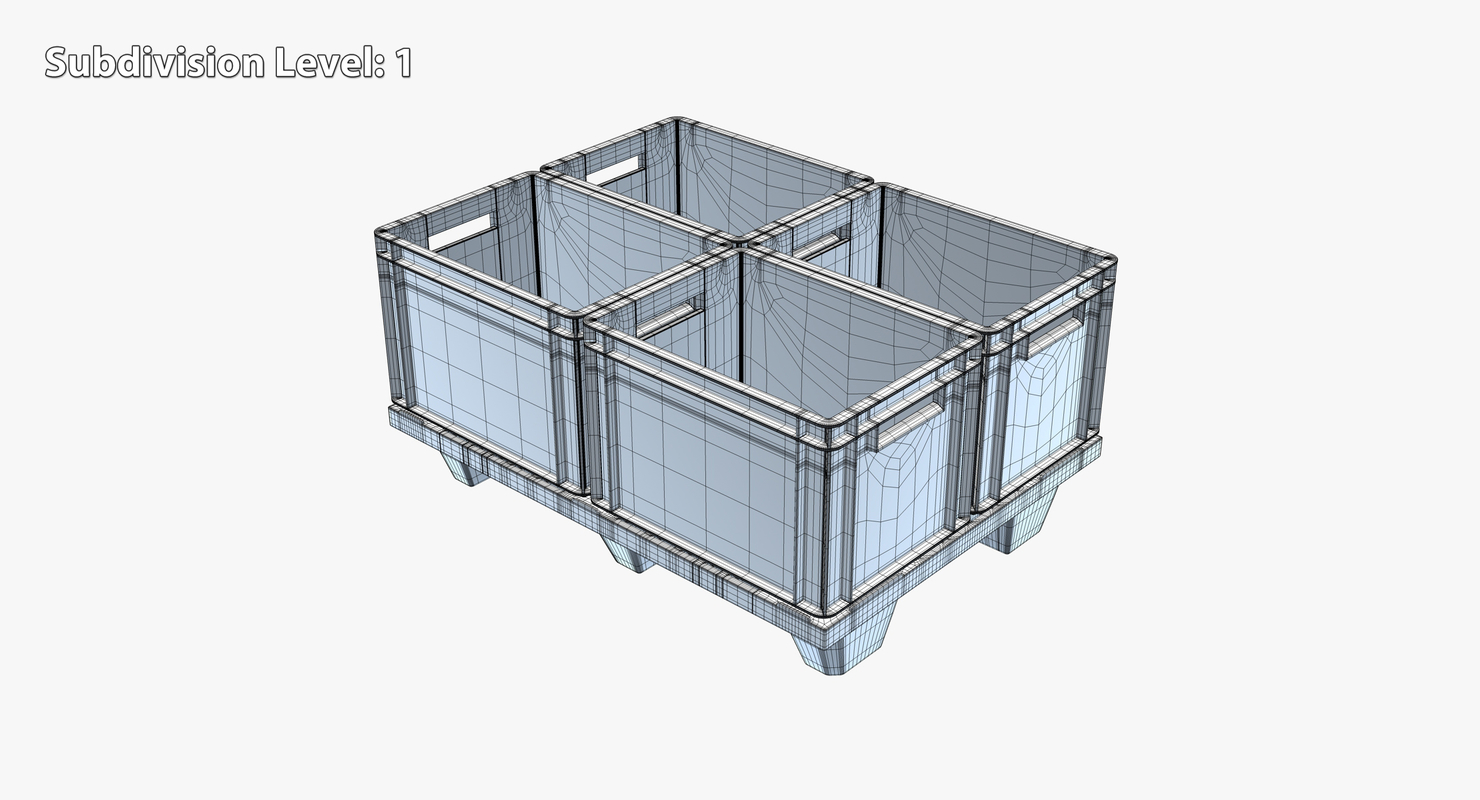 3ds max plastic pallet boxes