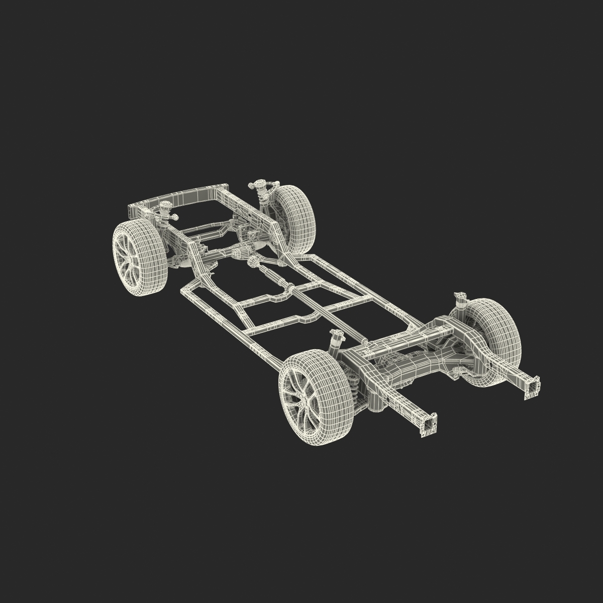 car frame chassis 2 3d model