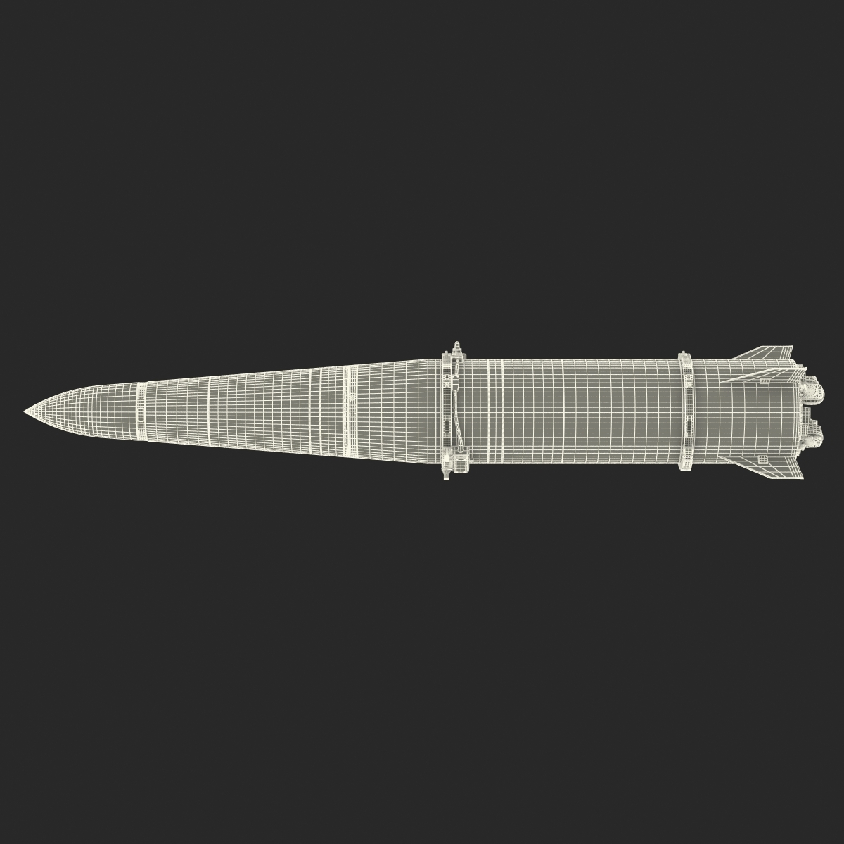ballistic missile 9m723 iskander 3d model