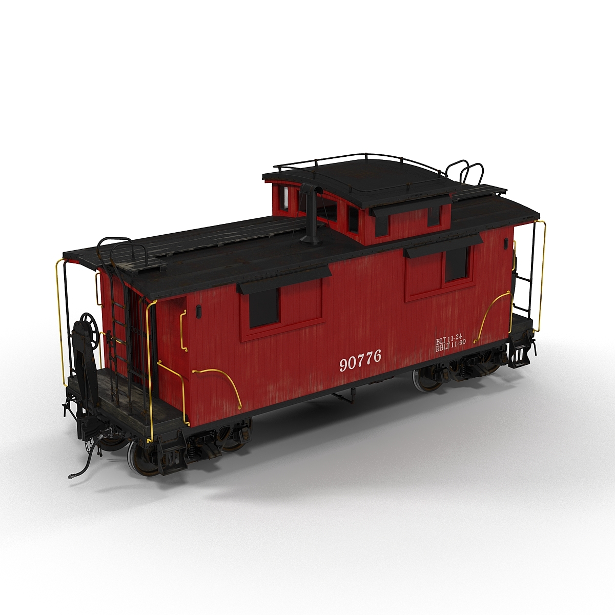 3d model steam train caboose