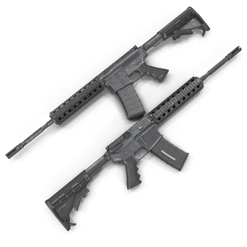 3d assault rifle ar15 model