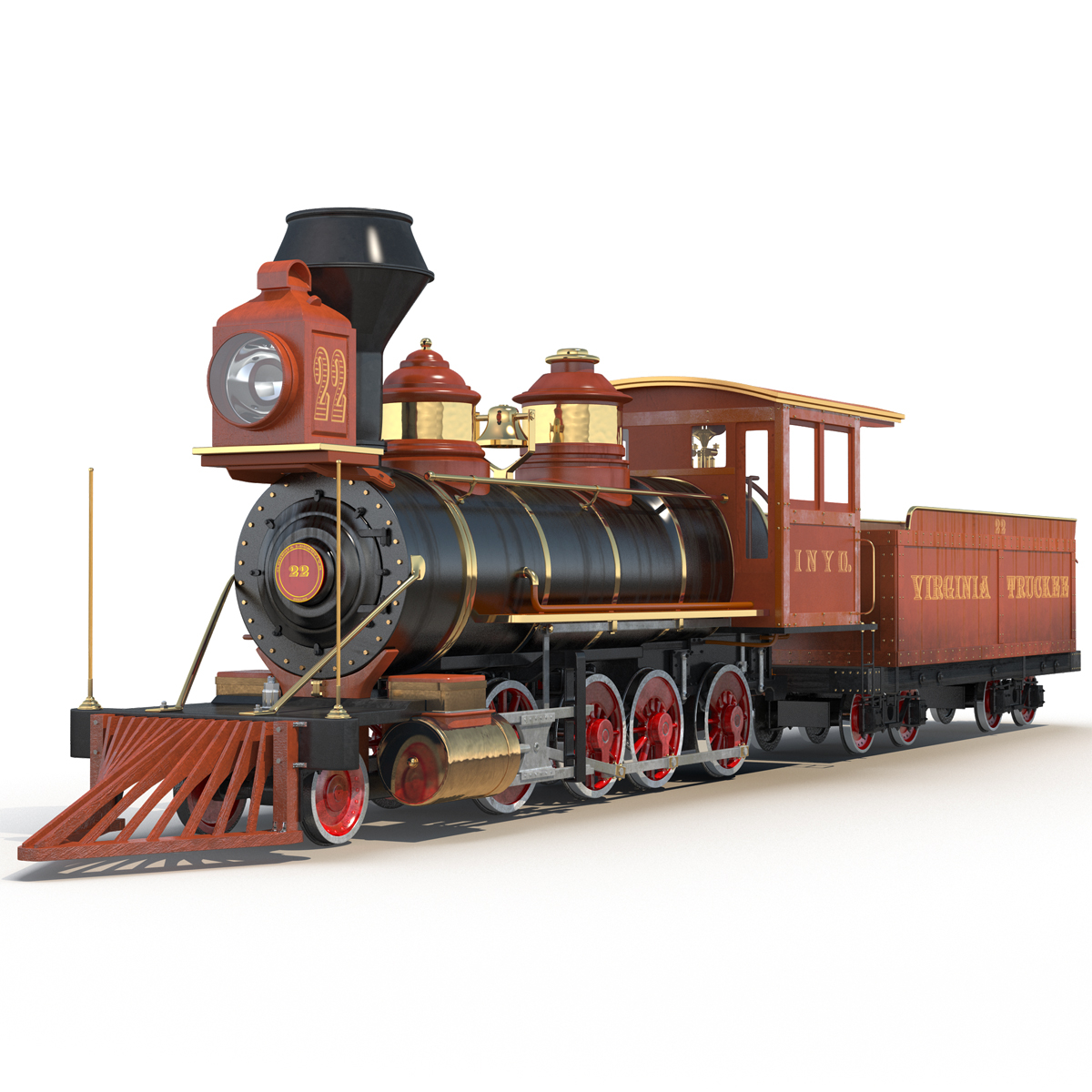 3d model steam train caboose