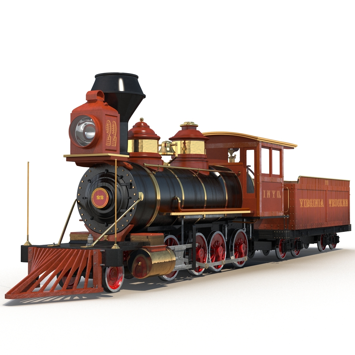 3d model steam train caboose