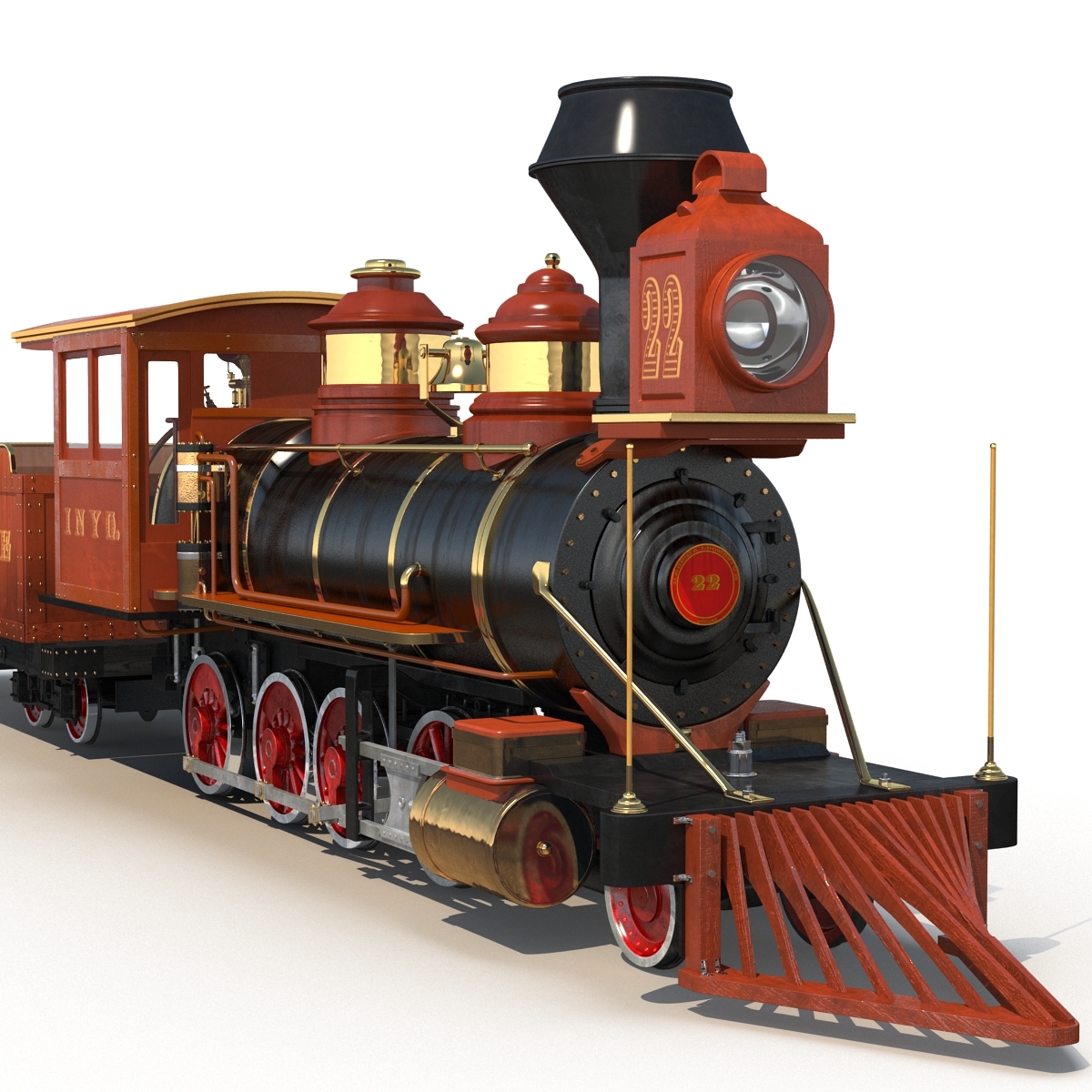 3d model steam train caboose