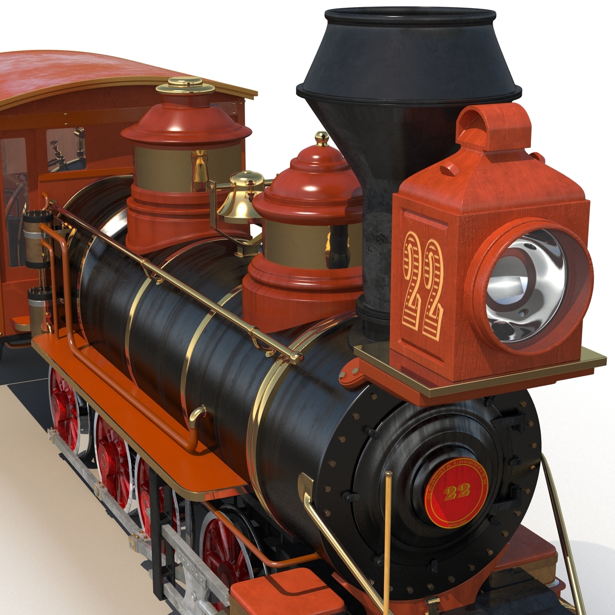 3d model steam train caboose