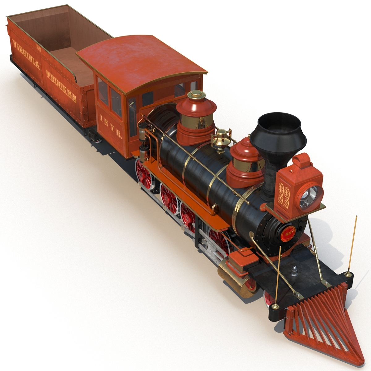 3d model steam train caboose