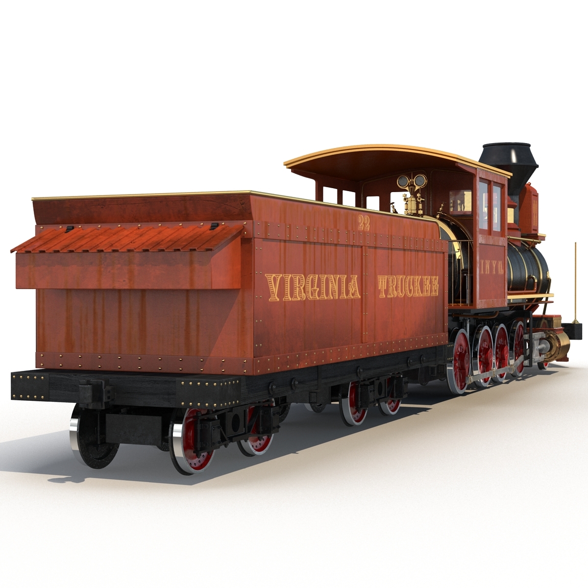 3d model steam train caboose