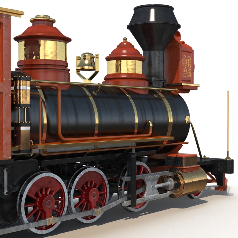 3d model steam train caboose