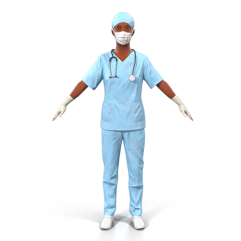 female surgeon african american 3d model