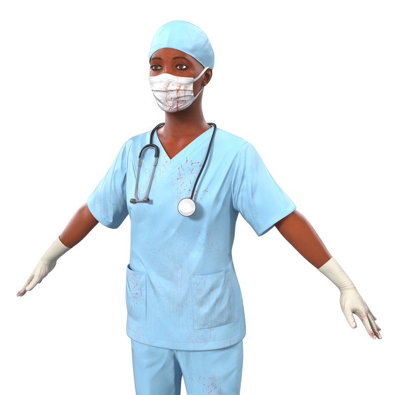 female surgeon african american 3d model