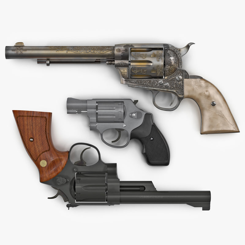 3d revolvers realistic