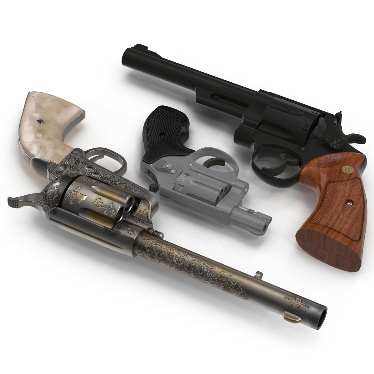 3d revolvers realistic