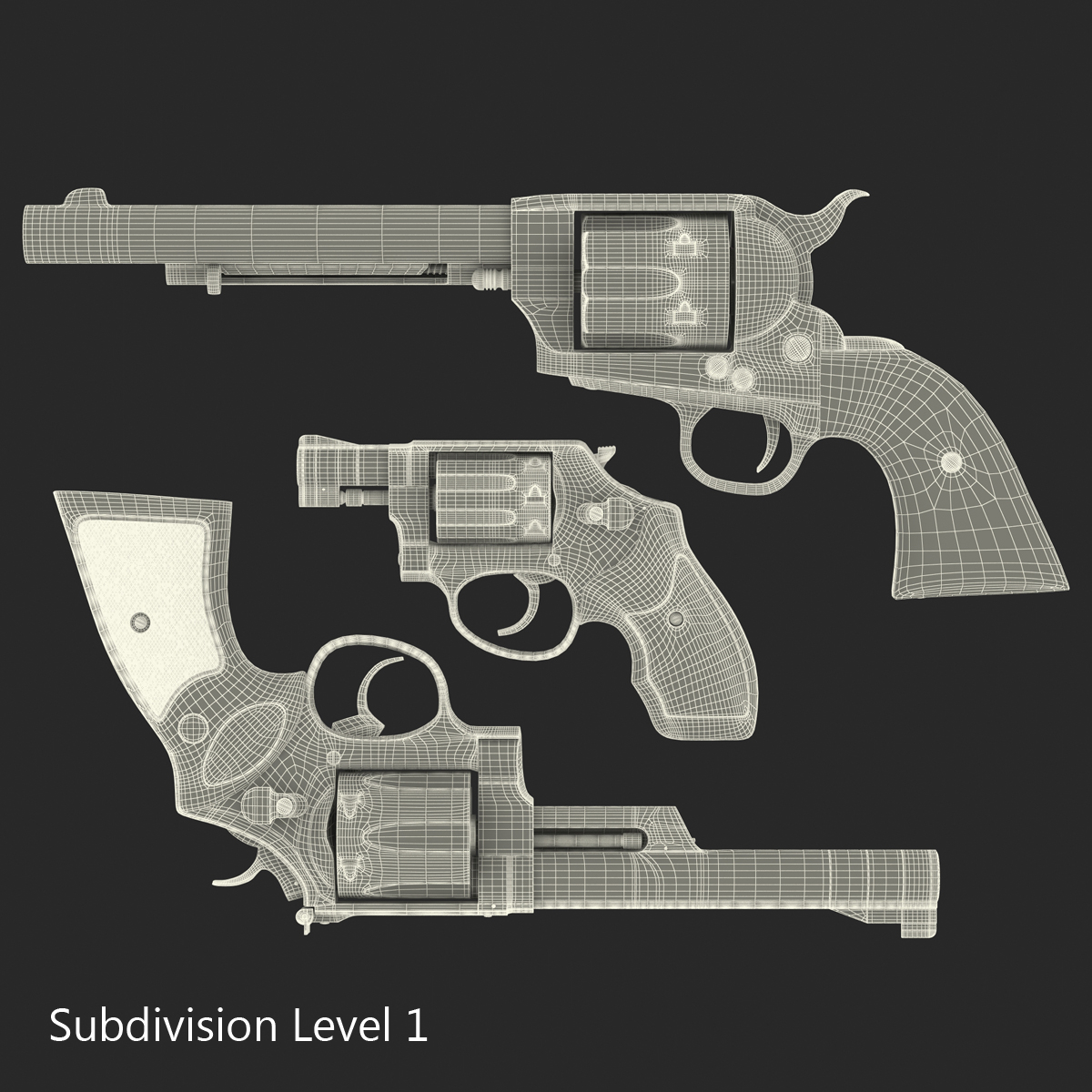 3d revolvers realistic