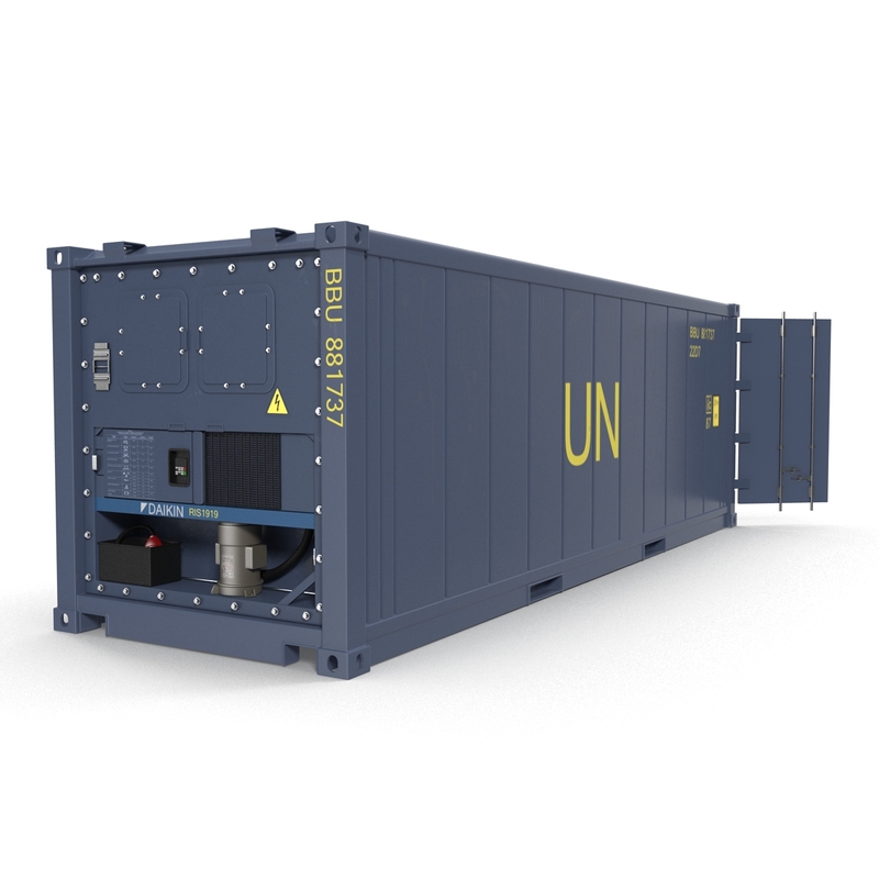 c4d iso refrigerated container blue