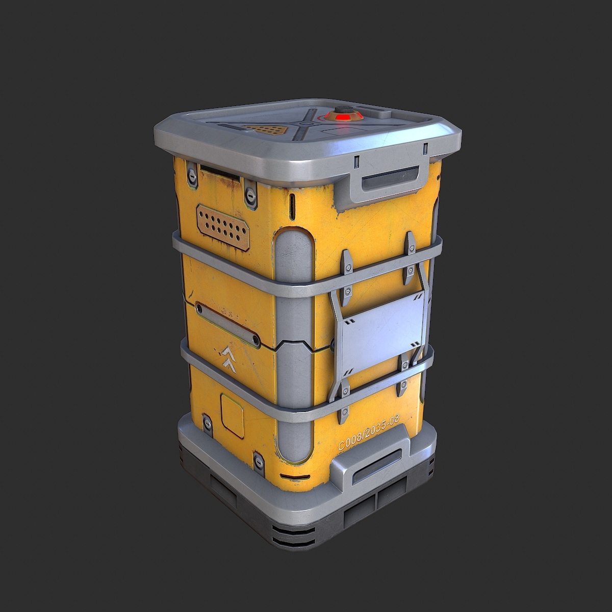 fbx sci-fi metal crate