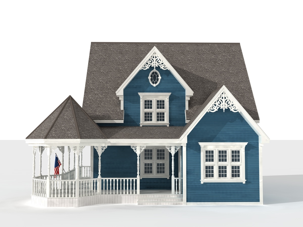 queen victorian style house 3d model