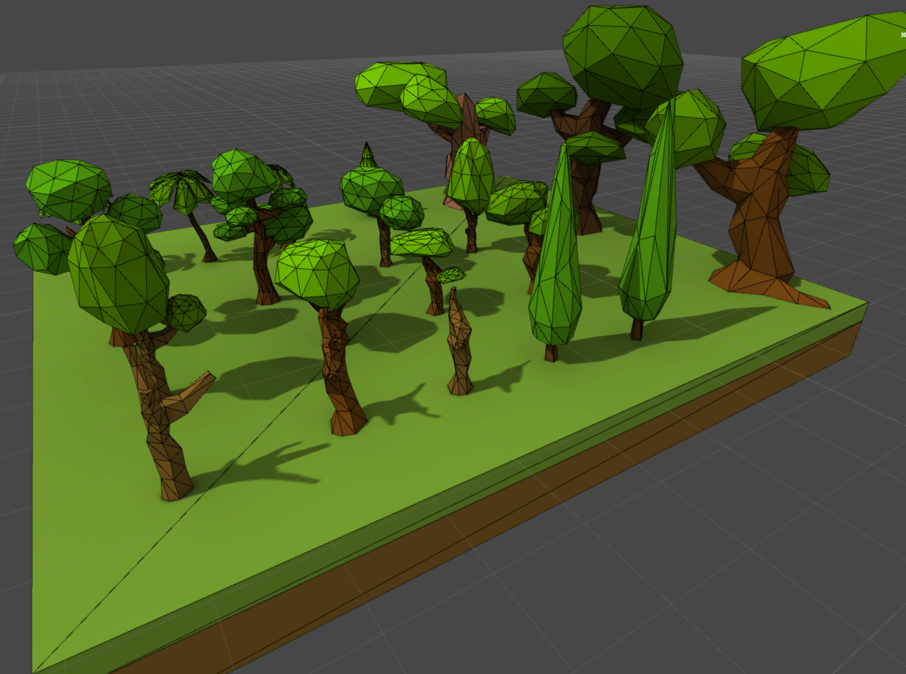 3d model cartoon trees landscapes