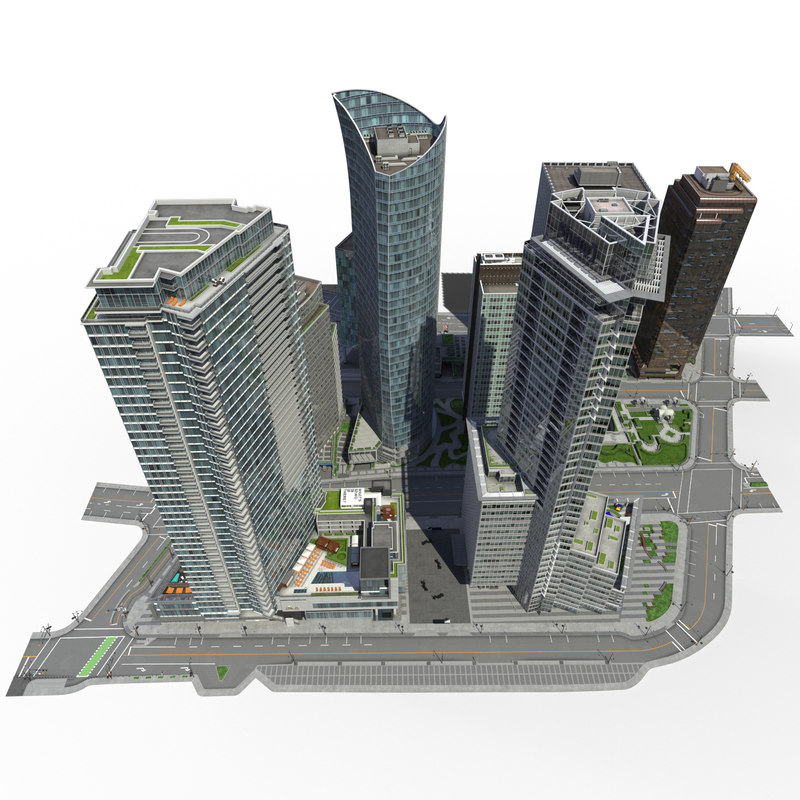 3ds max city block buildings