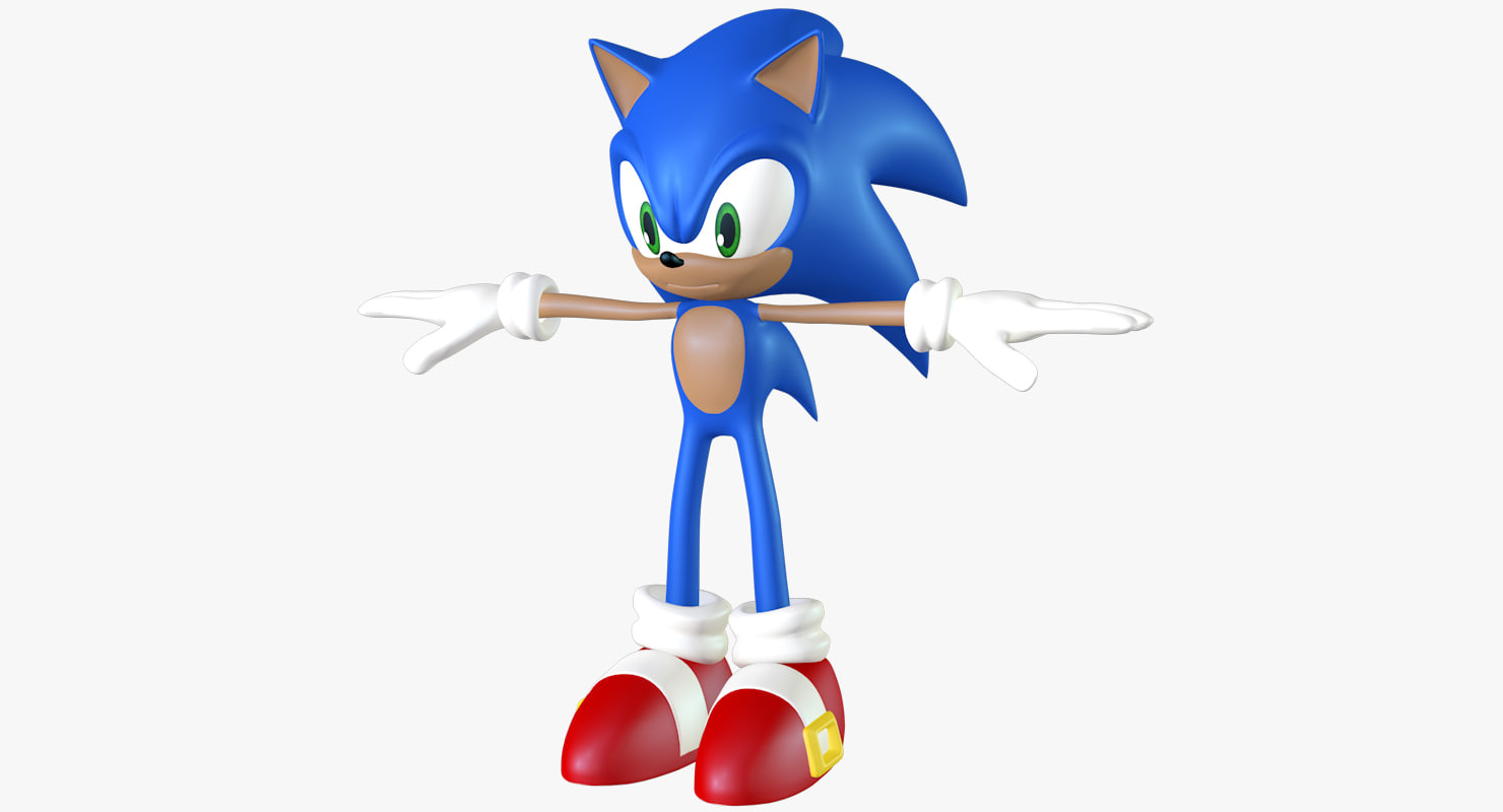 sonic rigged animation 3d model