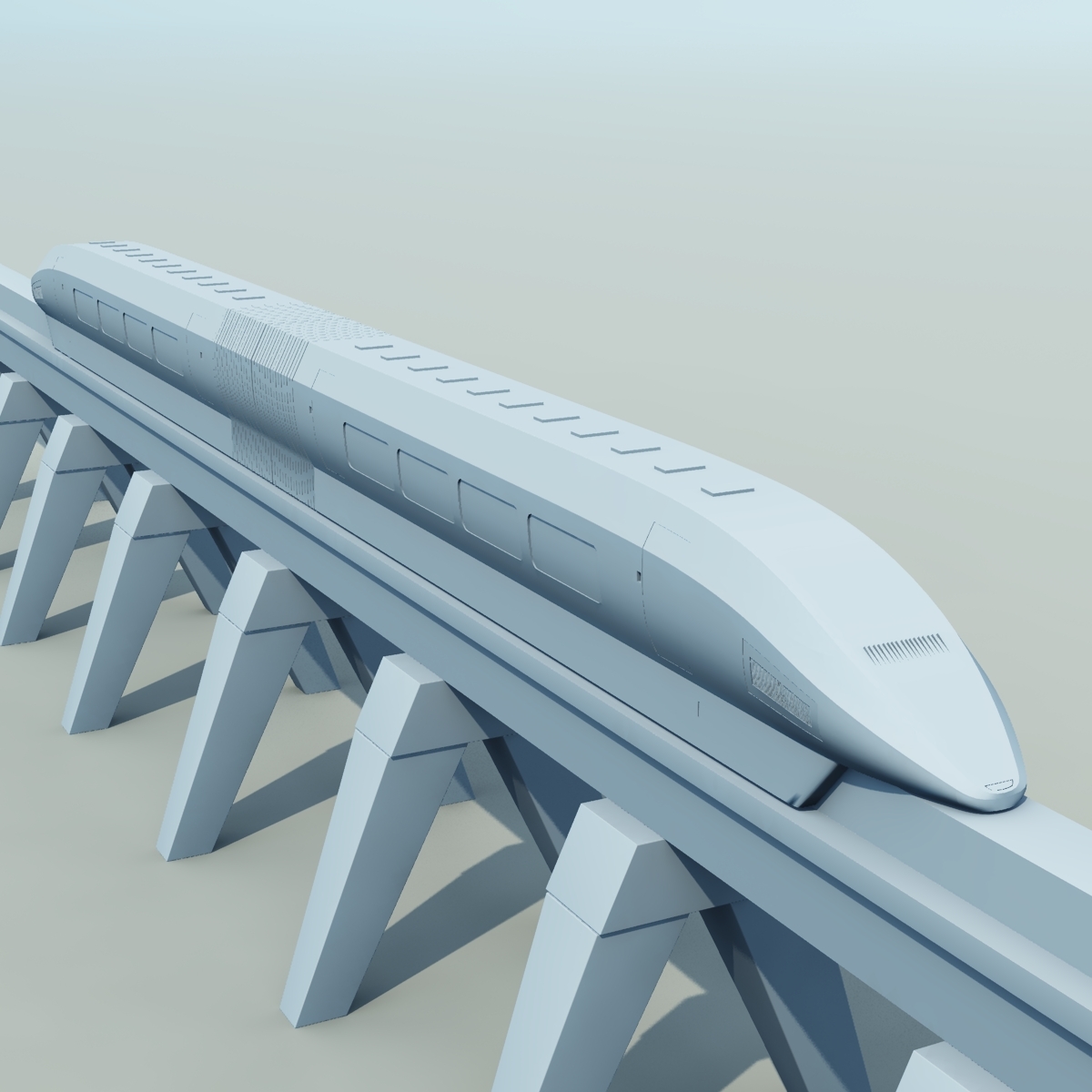 3d train monorail model
