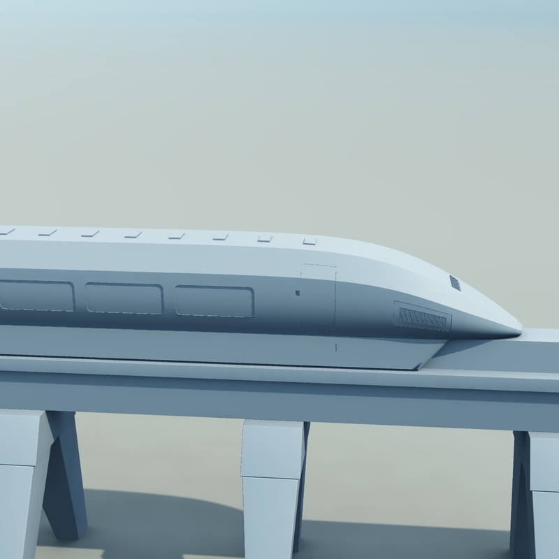 3d train monorail model