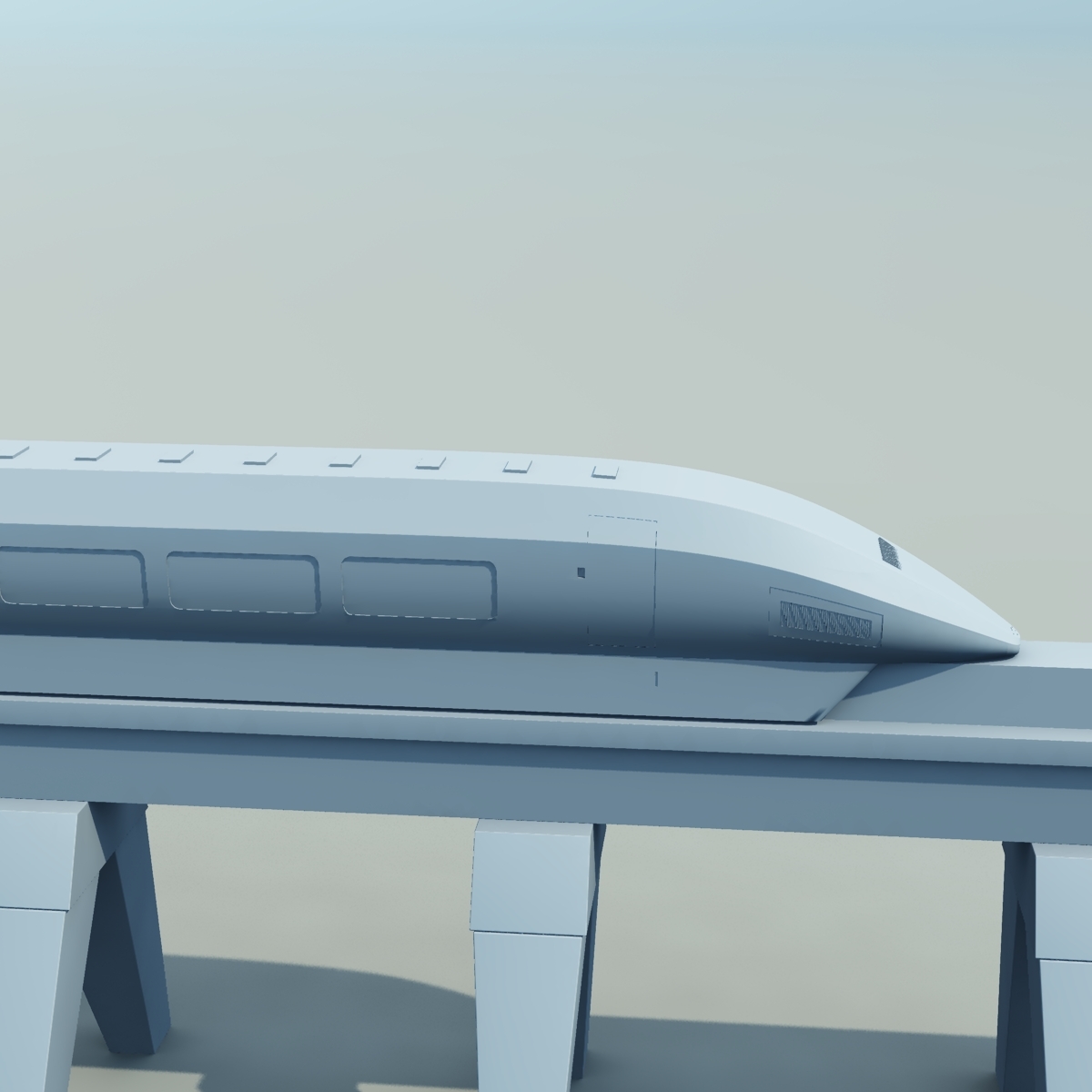 3d train monorail model