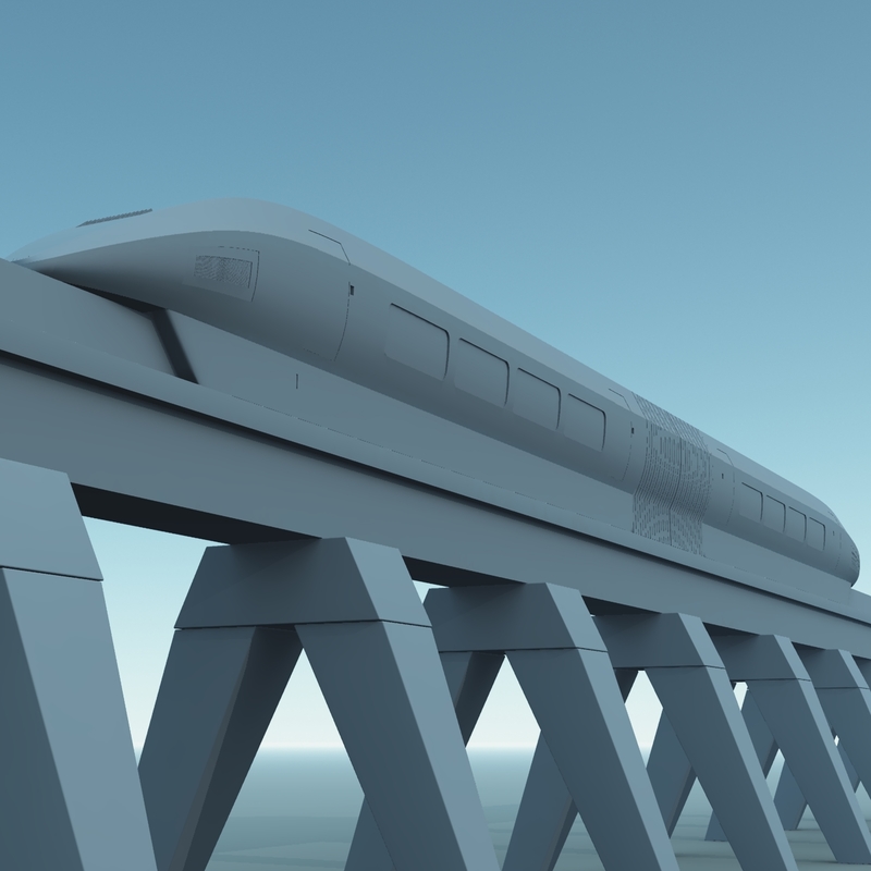 3d train monorail model