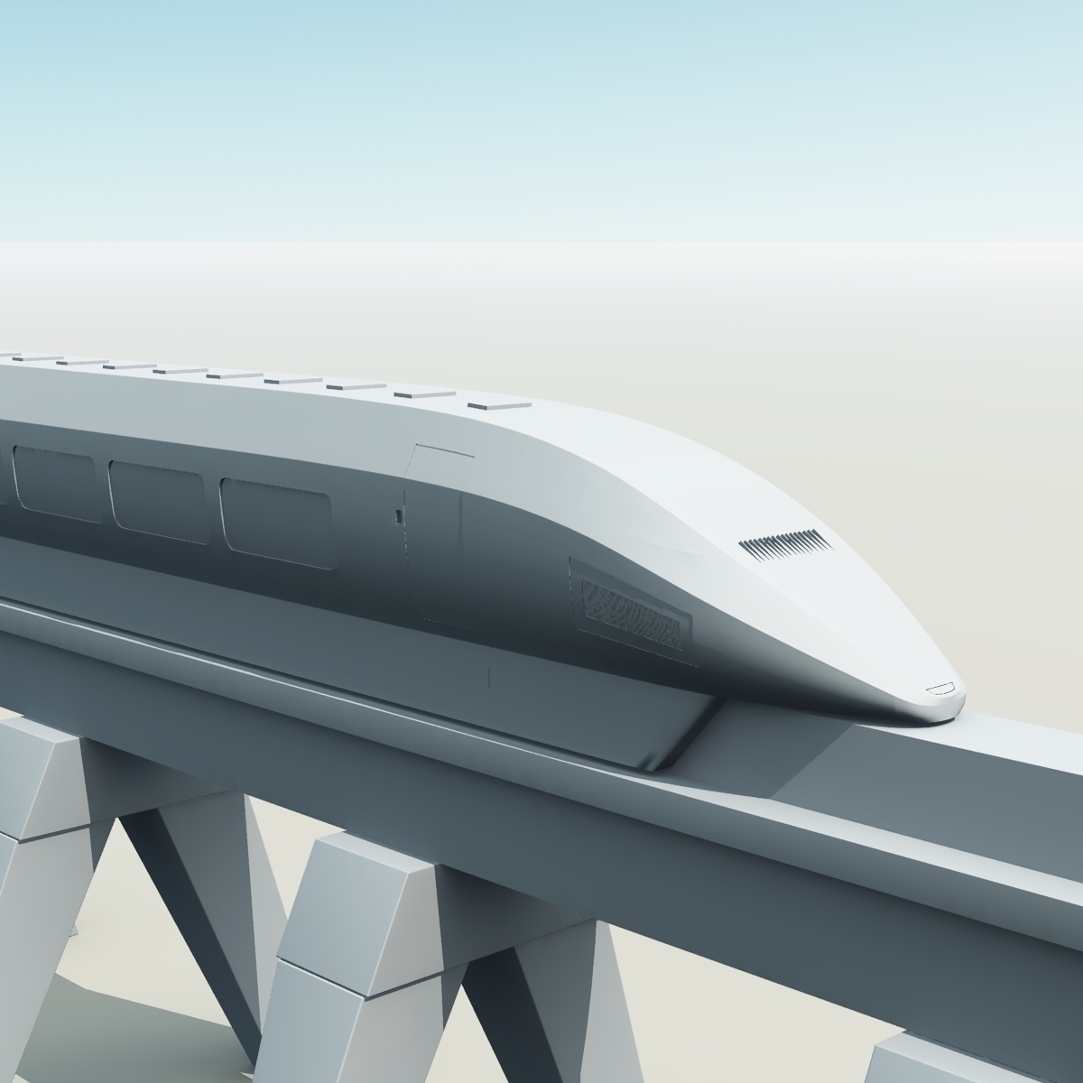 3d train monorail model
