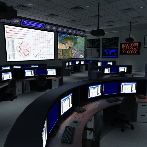 3d command center office room model