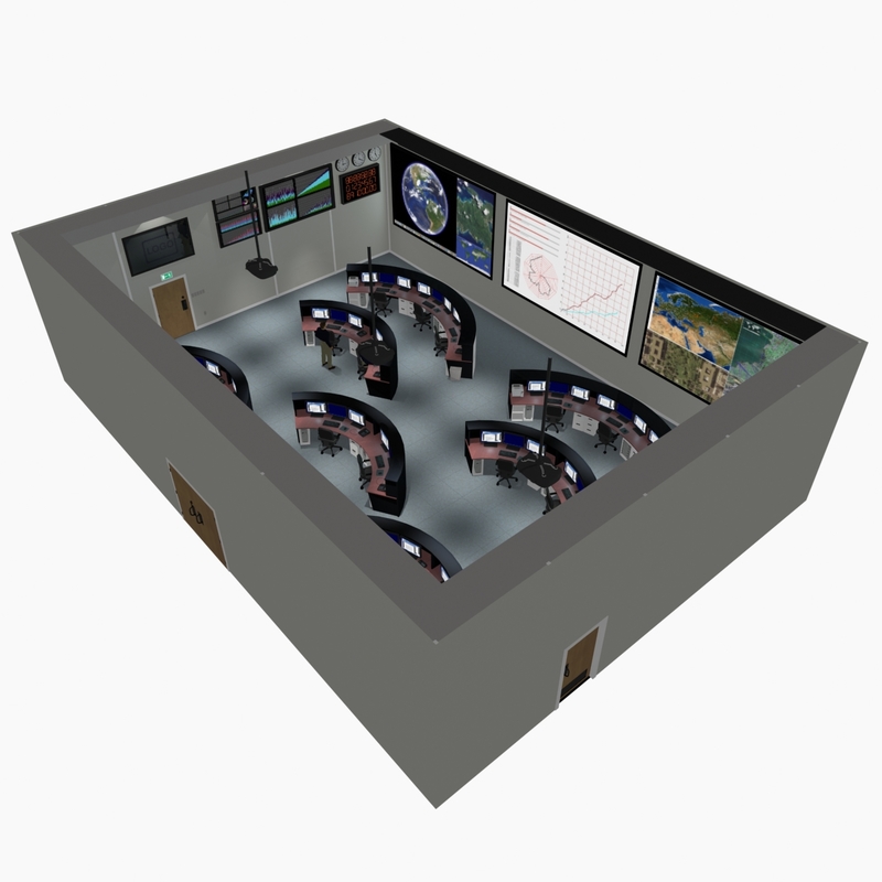 3d command center office room model