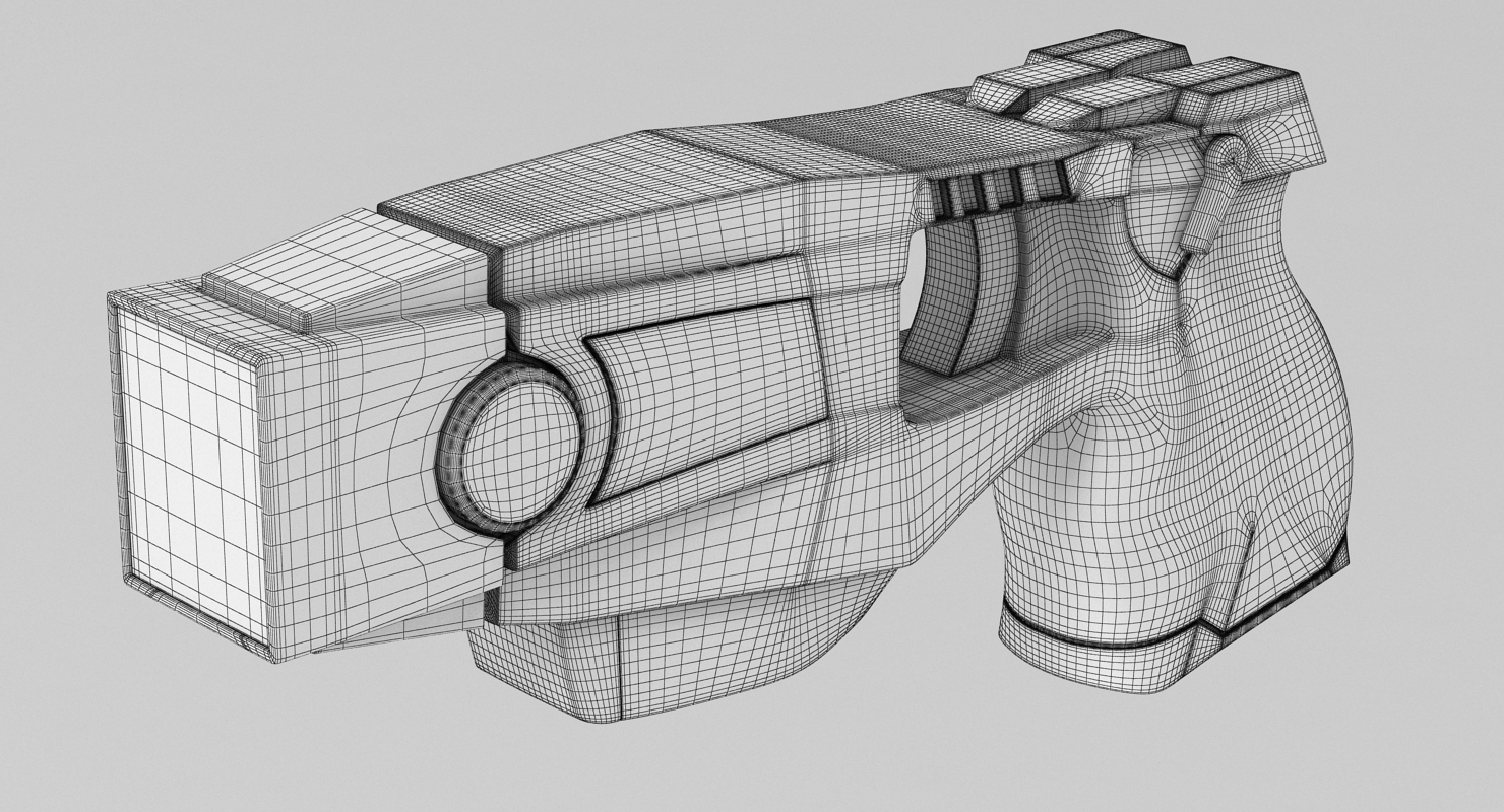 taser gun 3d max