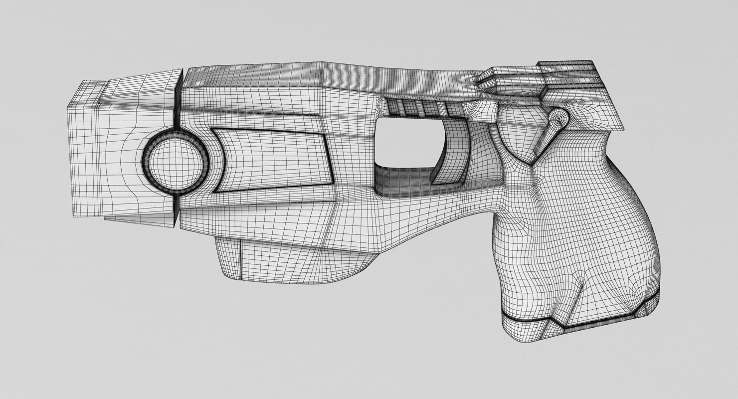 taser gun 3d max