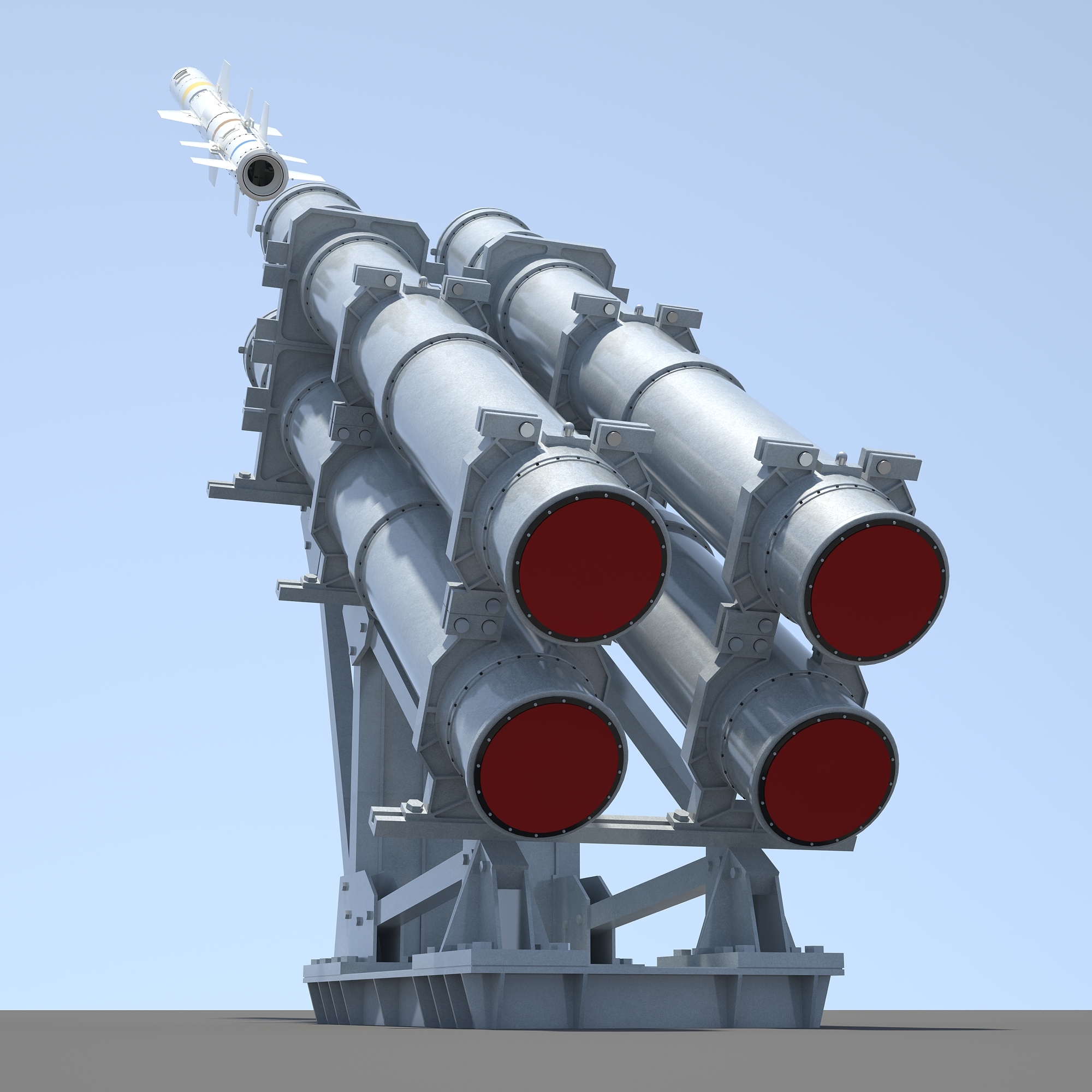 rgm-84 harpoon mk-141 guided missile 3d max