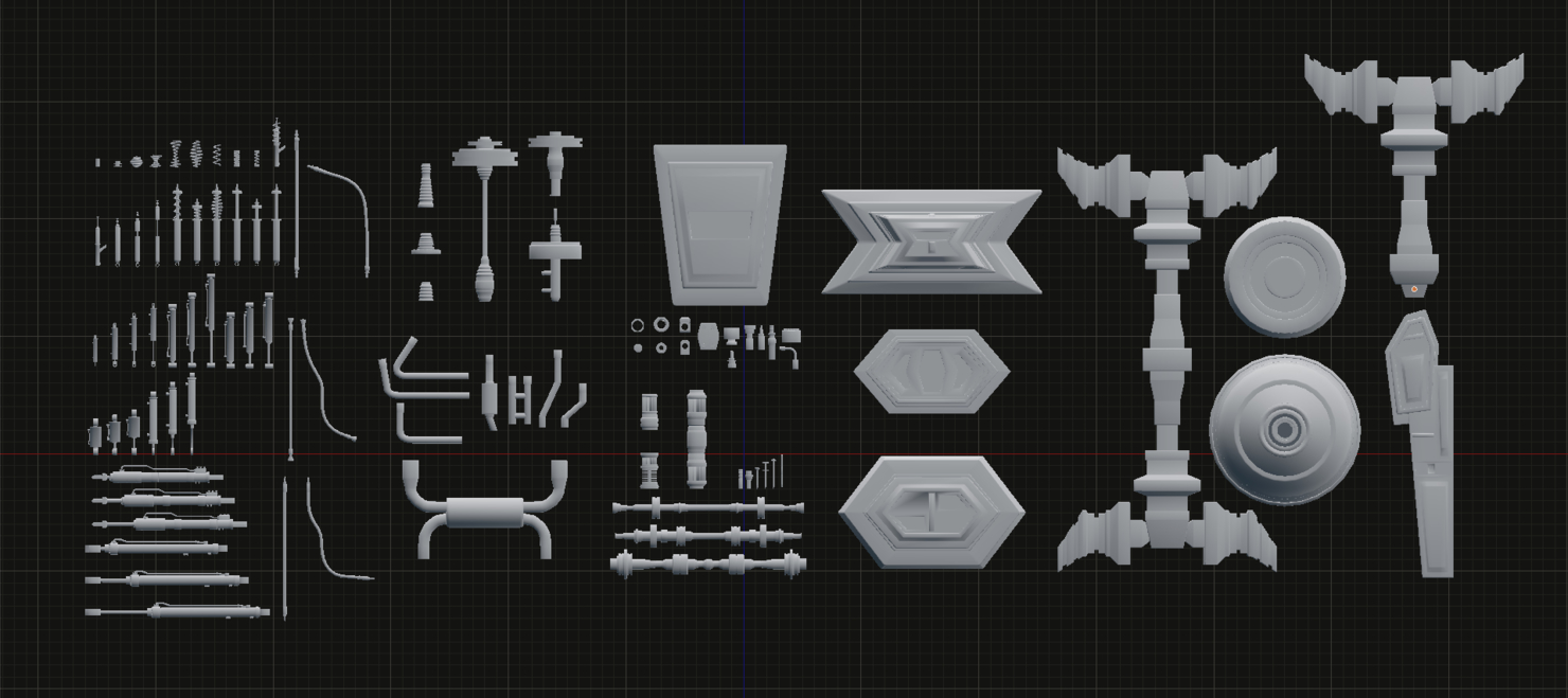 3d model kitbash pack parts editing