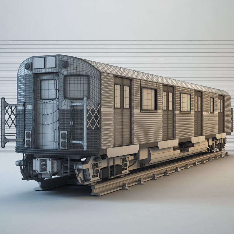 3d new york subway train