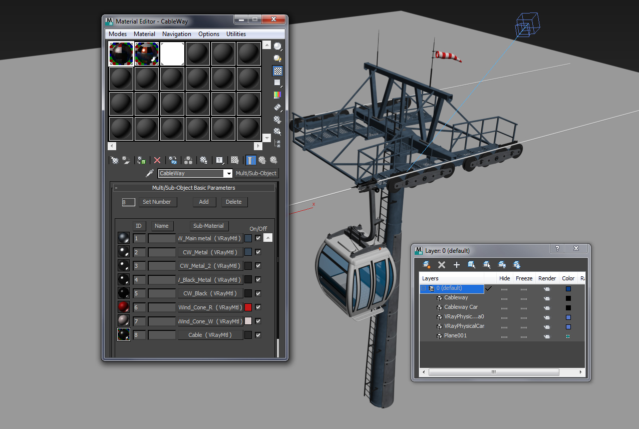 3d model cable cableway